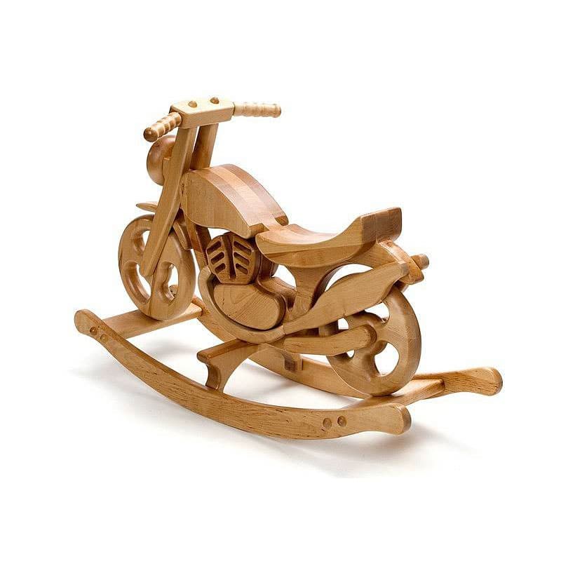 Mirage wooden rocking bike natural colour. Rocking horse alternative.