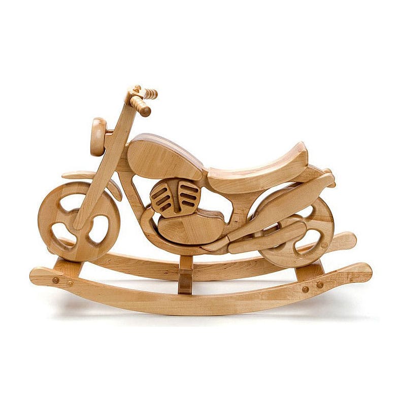 Mirage wooden rocking bike natural colour. Rocking horse alternative.