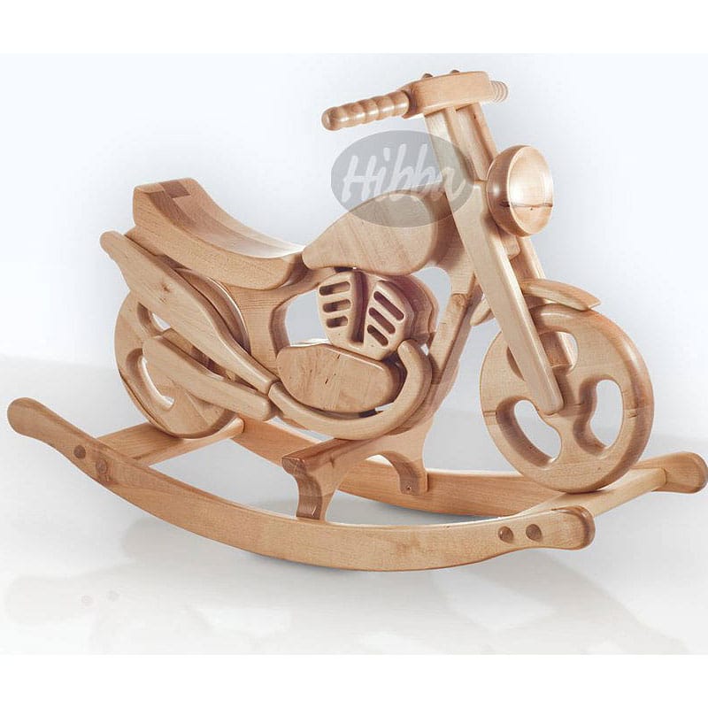 Mirage wooden rocking bike natural colour. Rocking horse alternative.