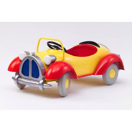 Noddy pedal car in red and yellow like the original TV character.